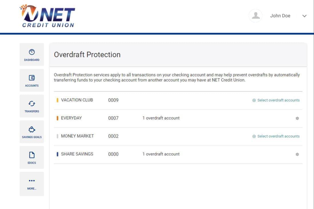 Trying to set up overdraft protection? - NET Credit Union
