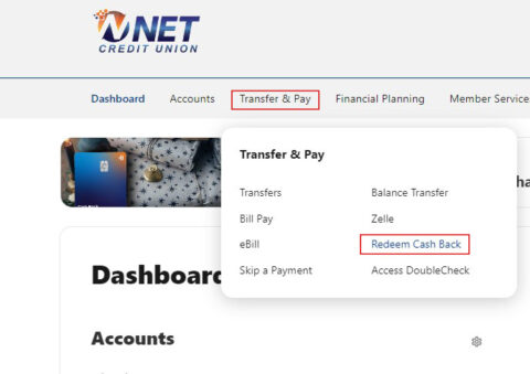Redeeming Cash Back from Cash Cash Back Rewards Card - NET Credit Union